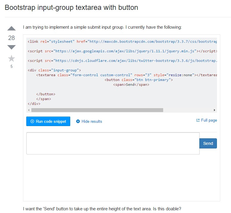 Bootstrap Textarea Example
